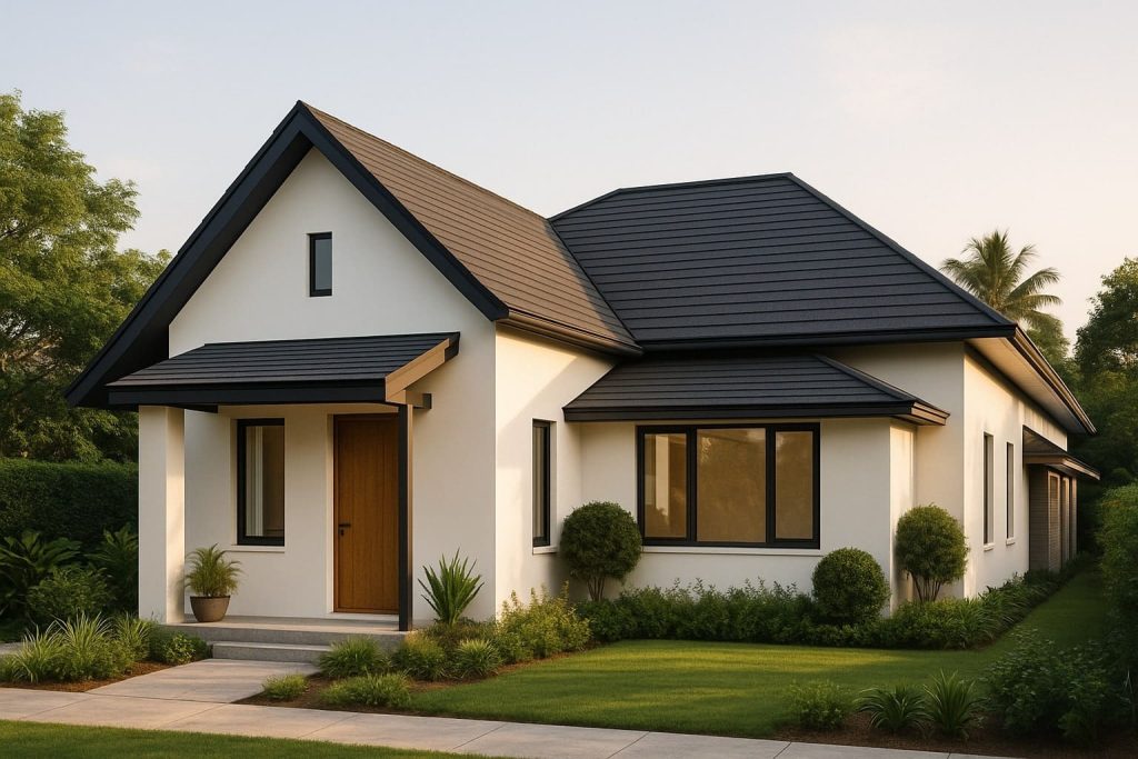 12 Gaya Rumah Atap Miring ke Belakang Favorit 2025